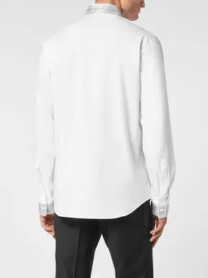 Philipp Plein Cotton Shirt With Jewel Collar