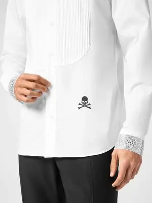 Philipp Plein Cotton Shirt With Jewel Collar