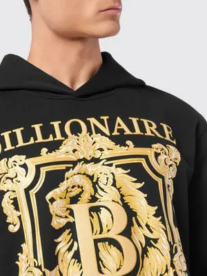 BILLIONAIRE Embroidered Lion Crest Hoodie - Black