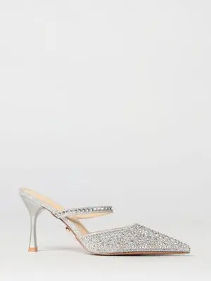 Twenty Fourhaitch Silver Tone Sandals For Women