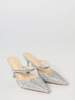 TWENTY FOURHAITCH Glitter And Rhinestone Embellished Stiletto Mules - Silver