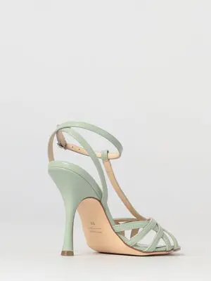 ANNA F. Patent Leather Sandal - Sage
