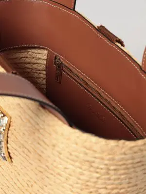 ROGER VIVIER Raffia Shoulder Bag With Jewel Buckle
