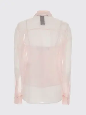 Federica Tosi Sheer Silk Organza Long Sleeve Shirt - Pink