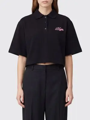 MSGM MSGM Cropped Cotton Polo Shirt Black