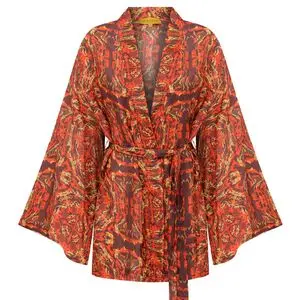 JE TE VEUX Abstract Print Kimono