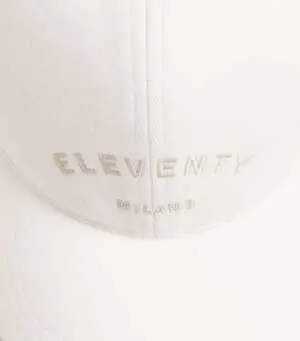 Eleventy Cotton Baseball Cap With Embroidered Logo - Ivory