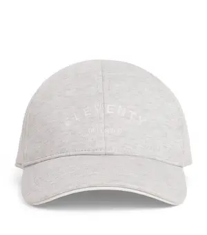 Eleventy Cotton Baseball Cap With Embroidered Logo - Grey