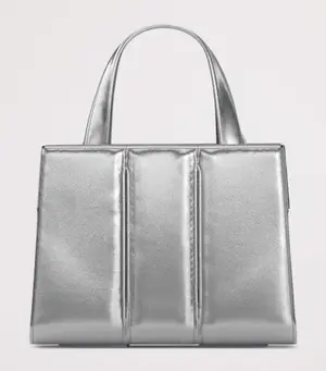 Max Mara Metallic Leather Top-handle Bag - Silver