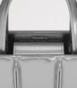 Max Mara Metallic Leather Top-handle Bag - Silver