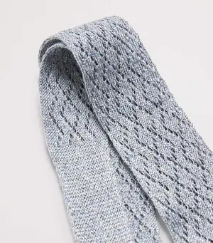 Eleventy Silk-linen Blend Skinny Scarf