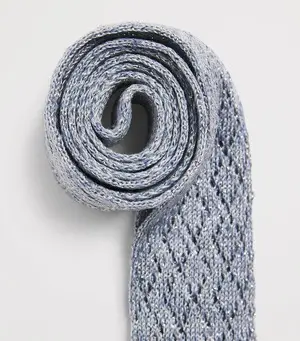 Eleventy Silk-linen Blend Skinny Scarf