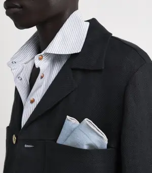 Eleventy Wool-cotton Pocket Square