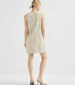 Brunello Cucinelli Cotton-blend Embroidered Mini Dress - Grey