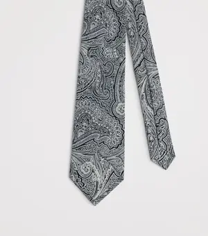 Dunhill Silk Paisley Neck Tie - Navy