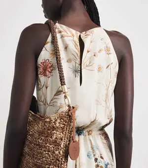 Eleventy Floral Print Silk Maxi Dress
