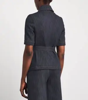Eleventy Cotton-blend Belted Blouse