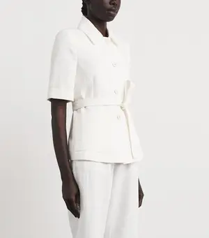 Eleventy Linen Single-breasted Shirt Jacket