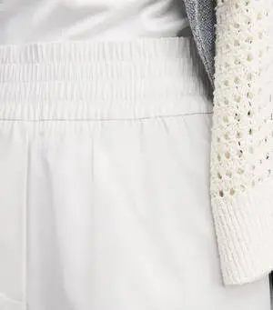 Eleventy Elasticated Waist Straight Leg Cropped Trousers