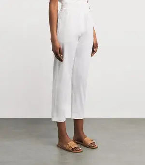 Eleventy Elasticated Waist Straight Leg Cropped Trousers