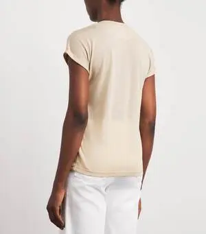 Eleventy Metallic Thread T-shirt - Beige
