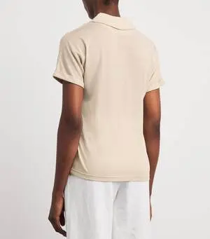 Eleventy Metallic Thread Polo Shirt - Beige