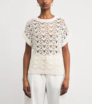 Eleventy Knitted Linen-silk Sweater