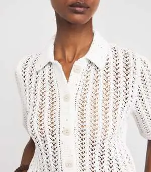 Eleventy Cotton-linen Blend Cardigan With Metallic Detail - White