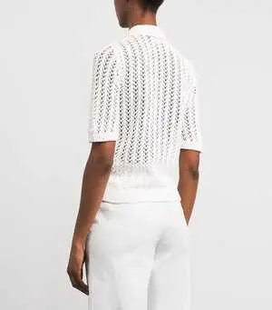 Eleventy Cotton-linen Blend Cardigan With Metallic Detail - White