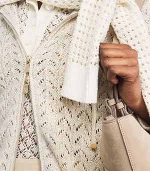 Eleventy Cotton-linen Blend Knitted Zip-up Cardigan - Ivory