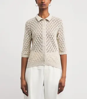 Eleventy Linen-cotton-silk Blend Knitted Shirt