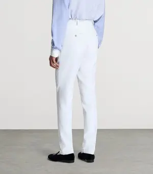 Dunhill Linen Double-pleated Formal Trousers