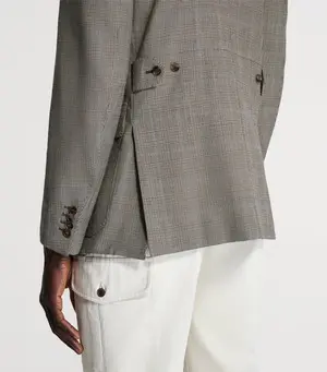 Dunhill Wool-cashmere Check Cavendish Blazer - Beige
