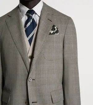 Dunhill Wool-cashmere Check Cavendish Blazer - Beige