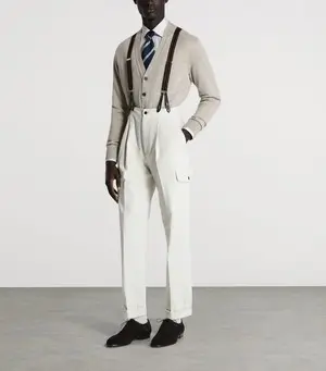 Dunhill Cotton Double-pleat Chinos - Grey