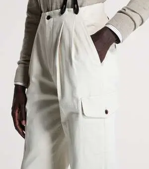 Dunhill Cotton Double-pleat Chinos - Grey