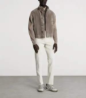 Dunhill Cashmere And Leather Bomber Jacket - Neutral