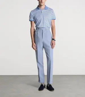 Dunhill Mulberry Silk-cotton Polo Shirt - Blue