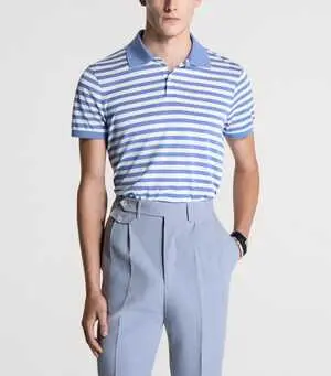 Dunhill Mulberry Silk-cotton Polo Shirt - Blue