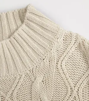 Dunhill Cashmere-blend Aran Cable-knit Sweater - Ivory