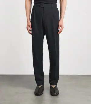 Eleventy Stretch Cotton Relaxed Fit Trousers - Black