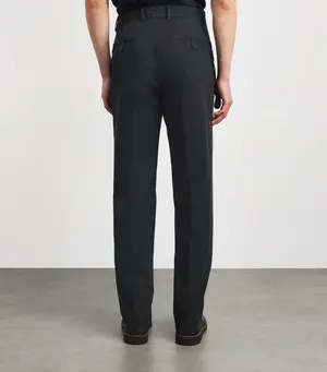 Eleventy Stretch Cotton Relaxed Fit Trousers - Black