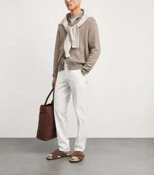 Eleventy Cotton-silk Cardigan With Collared Neckline