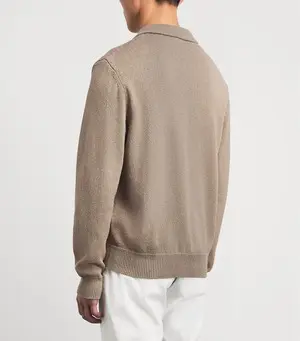 Eleventy Cotton-silk Cardigan With Collared Neckline