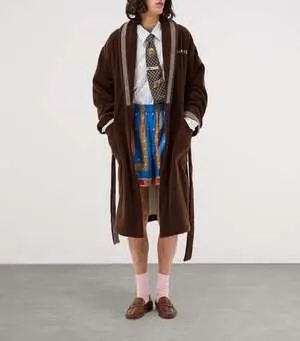Versace Cotton Medusa Robe - Brown