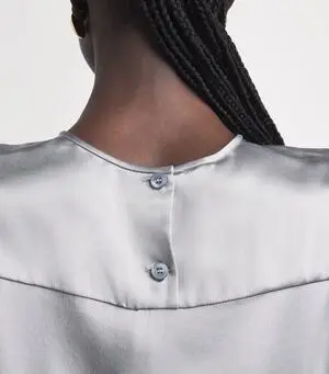 Eleventy Silk Satin Crew Neck T-shirt