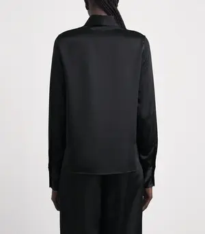 Eleventy Silk Satin Long Sleeve Shirt