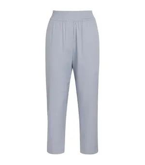 Eleventy Cropped Elasticated Waist Trousers - Blue