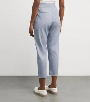 Eleventy Cropped Elasticated Waist Trousers - Blue