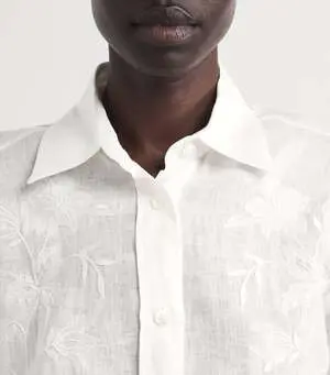 Eleventy Linen Embroidered Shirt